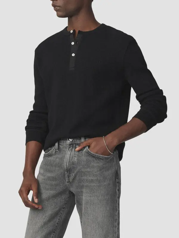 Joe's Jeans Waffle-knit Cotton Henley