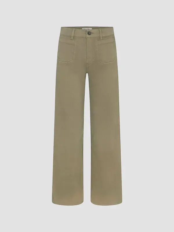 FRAME Le Slim Palazzo Cotton-blend Wide-leg Jeans - Grasshopper