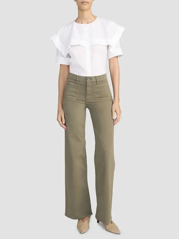 FRAME Le Slim Palazzo Cotton-blend Wide-leg Jeans