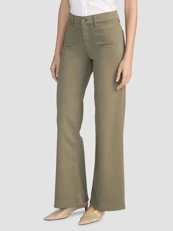 FRAME Le Slim Palazzo Cotton-blend Wide-leg Jeans