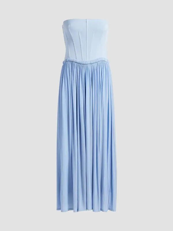 Simkhai Adalys Corset Ruched Maxi Dress