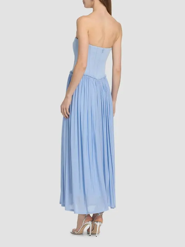 Simkhai Adalys Corset Ruched Maxi Dress