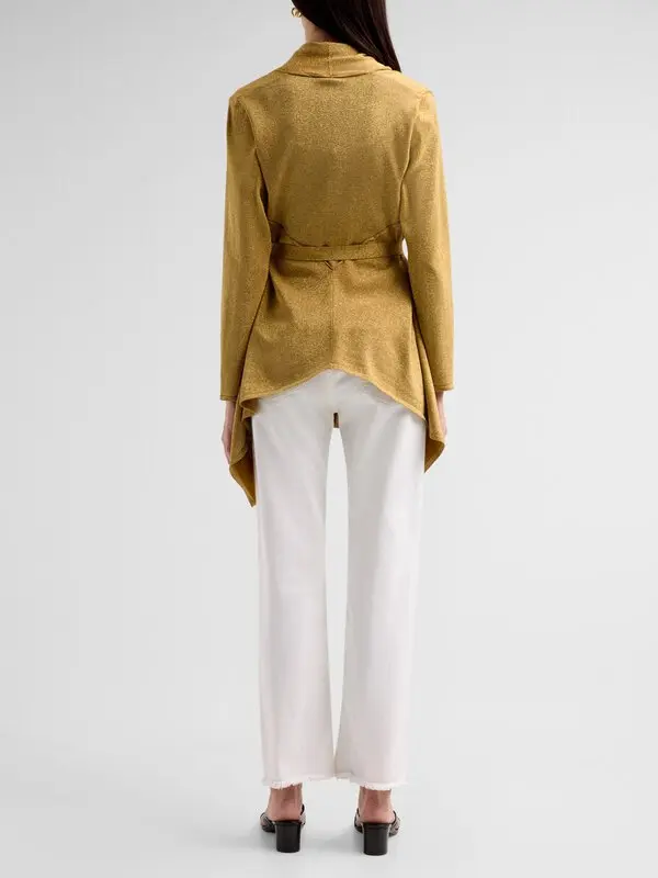Kobi Halperin Tate Metallic Knit Cardigan - Gold