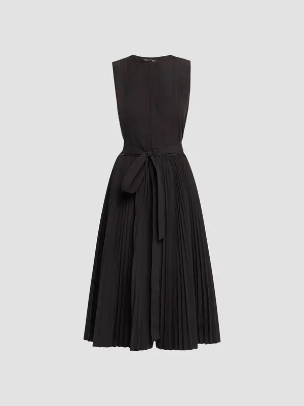 Kobi Halperin Fleur Pleated Sleeveless Midi-dress - Black