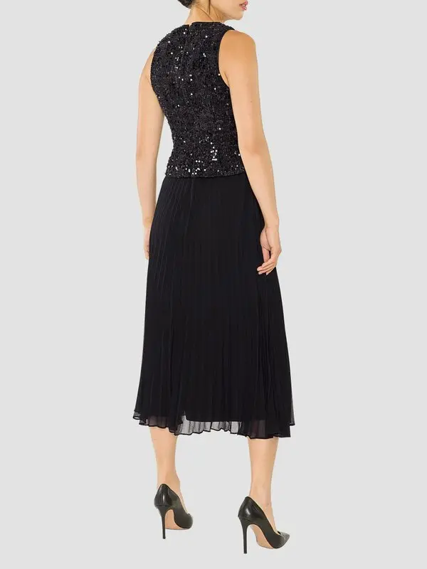 Likely Dorothea Sequin Pleated Midi-dress