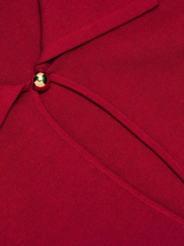FRAME Keyhole Knit Polo Sweater