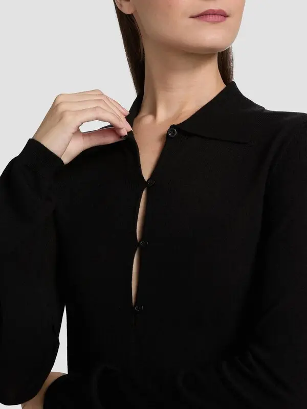 FRAME Smart Merino Wool Polo Minidress