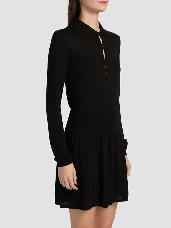 FRAME Smart Merino Wool Polo Minidress