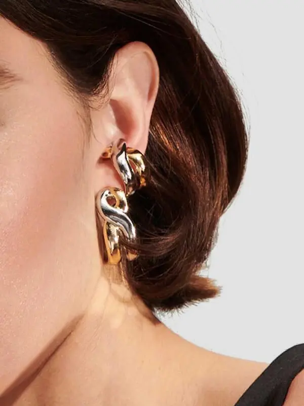 Demarson Odell 12k-gold-plated & Rhodium-plated Hoop Earrings