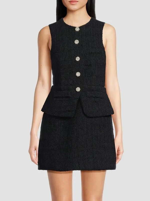 Likely Tabby Tailored Stretch Button-front Minidress