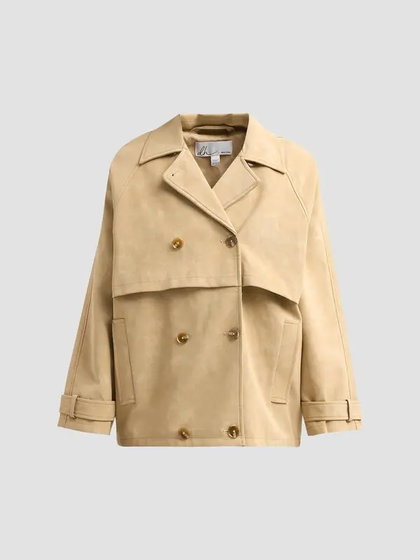 DH New York Oren Faux Suede Jacket - Straw