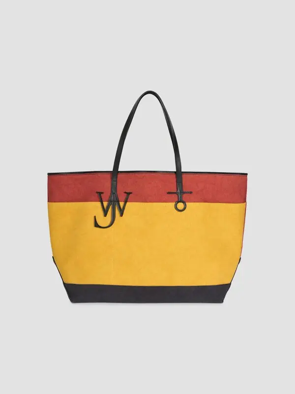 JW Anderson Xl Anchor Canvas & Leather Tote Bag - Rust Multi