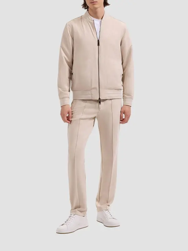 Bugatchi Soft Touch Bomber Jacket - Almond