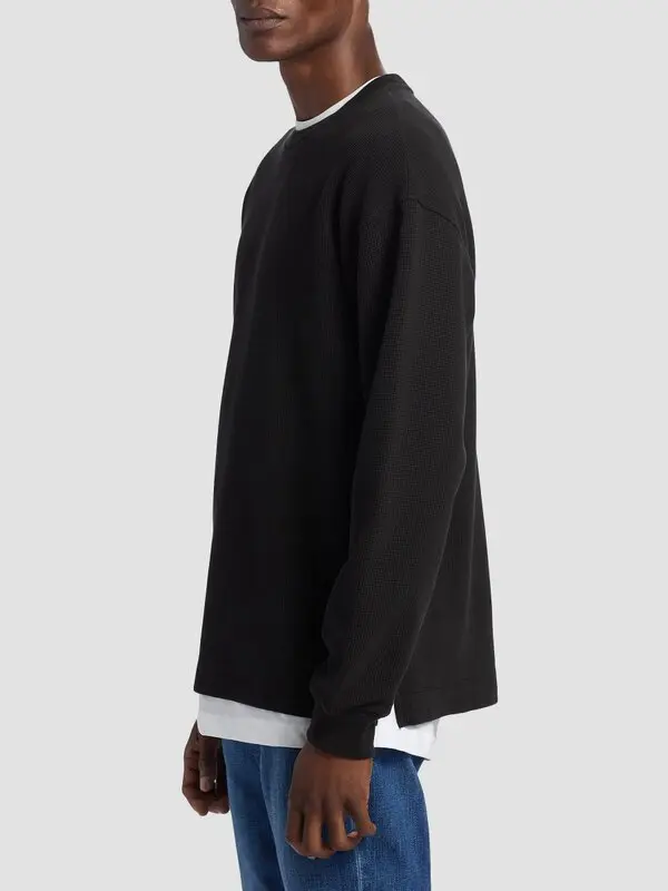 FRAME Waffle-textured Crewneck T-shirt