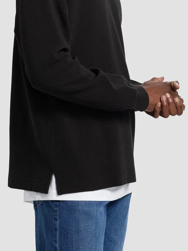 FRAME Waffle-textured Crewneck T-shirt