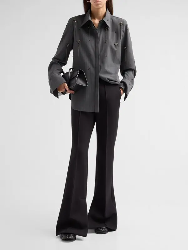 Kobi Halperin Bridget Embellished Pinstripe Blouse