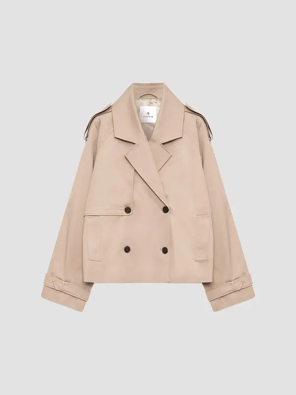 ANINE BING Rickie Crop Trench Coat