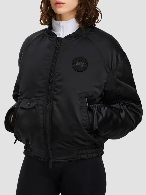 Canada Goose Jade Satin & Down Bomber Jacket - Black