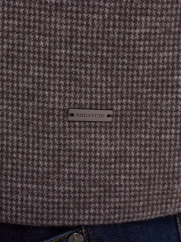 Bugatchi Micro-houndstooth Knit Quarter-zip Sweater