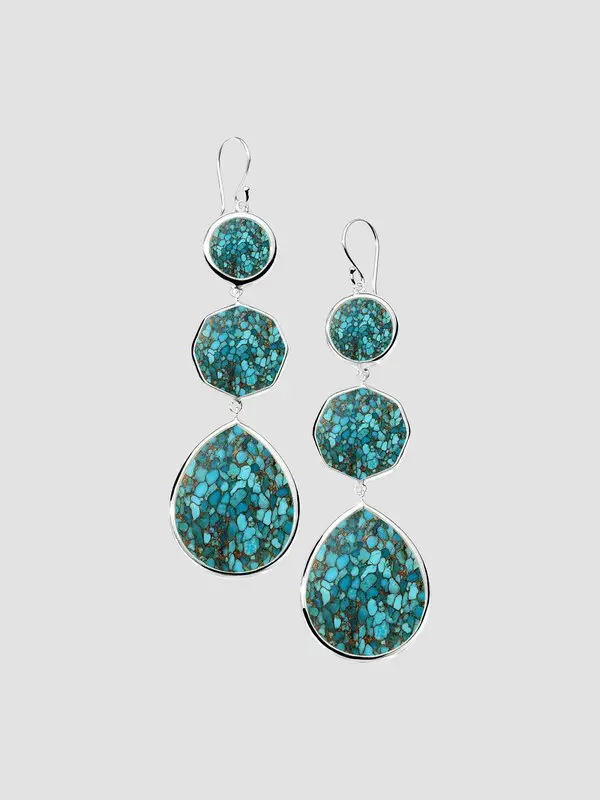 Ippolita Polished Rock Candy Crazy 8's Sterling Bronze & Turquoise Drop Earrings