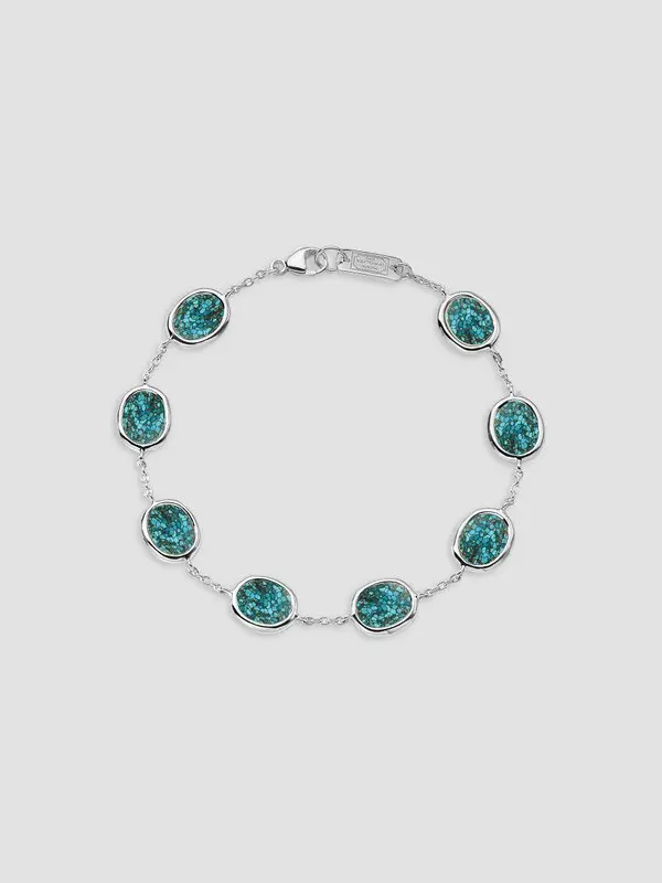 Ippolita Polished Rock Candy Mini Oval Slice Sterling Bronze & Turquoise Bracelet
