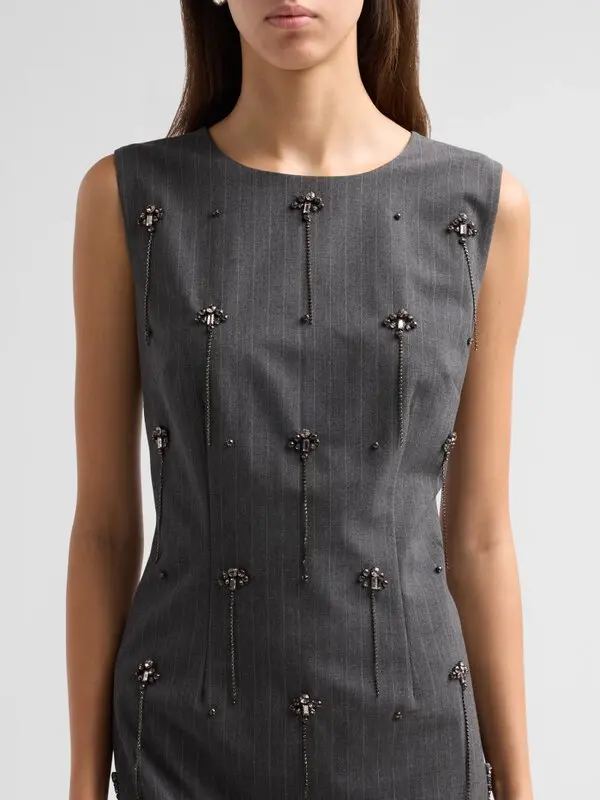 Kobi Halperin Heidi Embellished Pinstripe Mini Dress