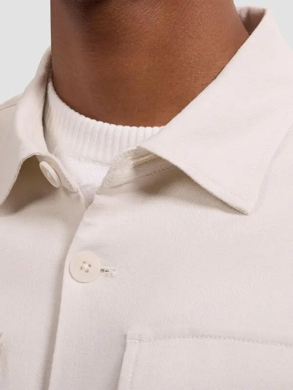 Bugatchi Linen-blend Shirt Jacket - Ivory