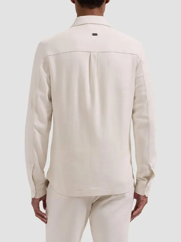 Bugatchi Linen-blend Shirt Jacket - Ivory