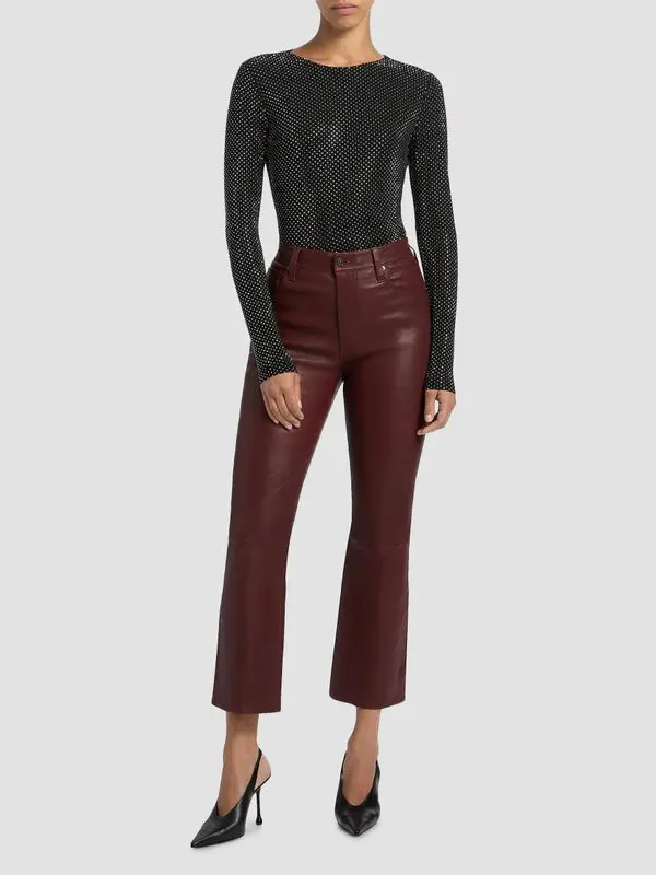 FRAME Rhinestone-embellished Jersey Top