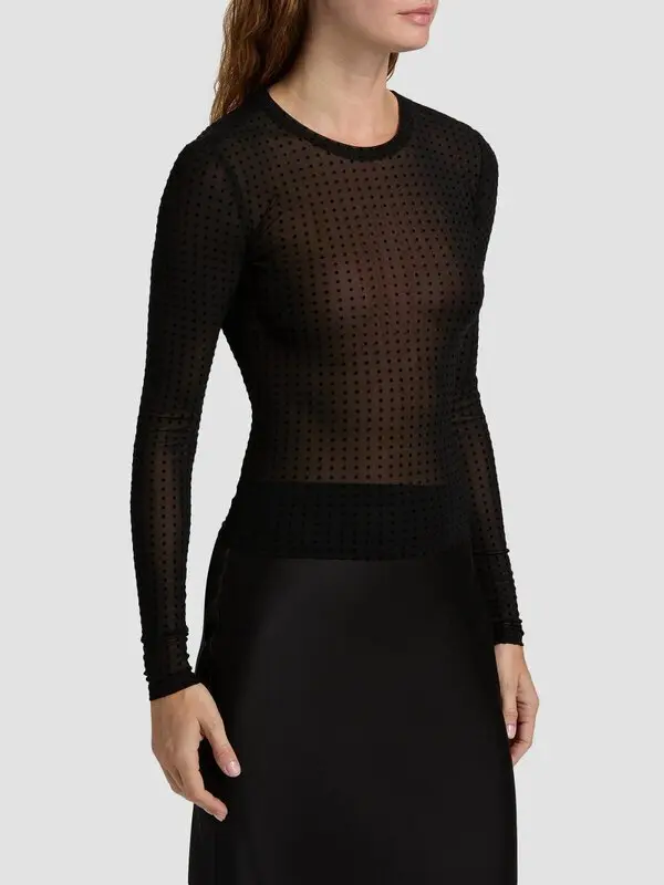 FRAME The Mesh Polka Dot Top