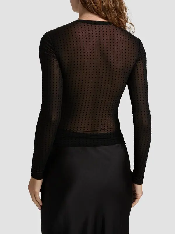 FRAME The Mesh Polka Dot Top