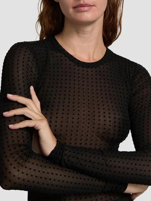 FRAME The Mesh Polka Dot Top