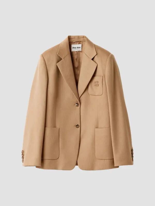 Miu Miu Single-breasted Camel Hair Jacket