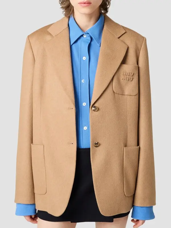 Miu Miu Single-breasted Camel Hair Jacket