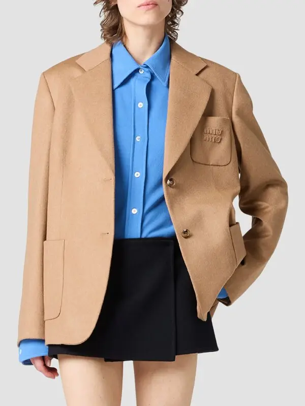 Miu Miu Single-breasted Camel Hair Jacket