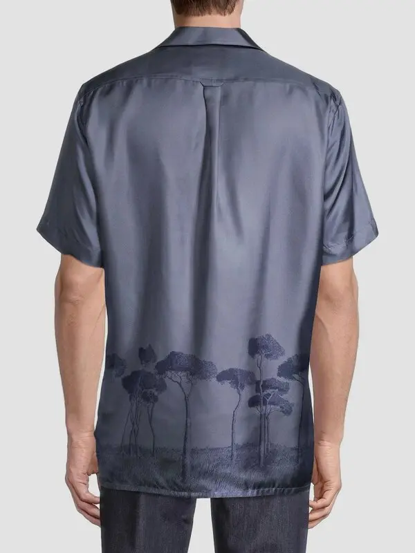 Brioni Roman Trees Silk Sport Shirt