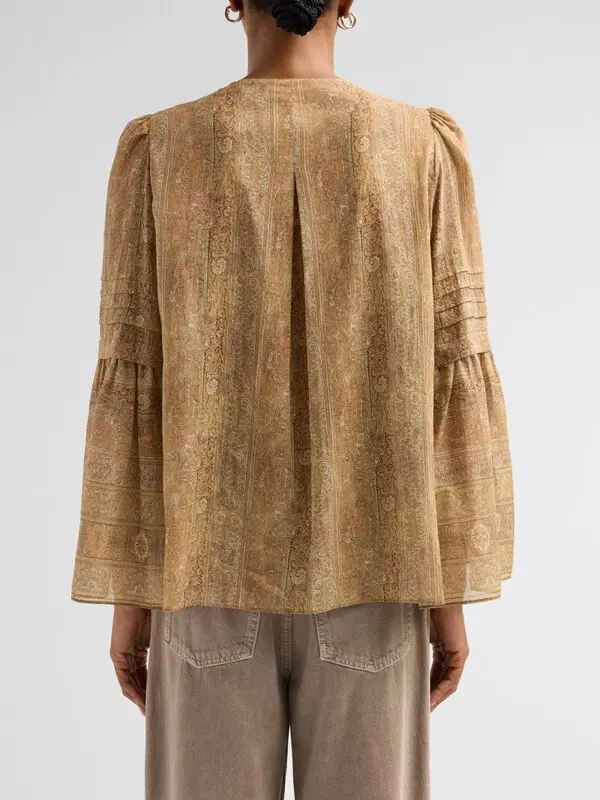 Kobi Halperin Joey Paisley Cotton-silk Blouse - Ecru Multi