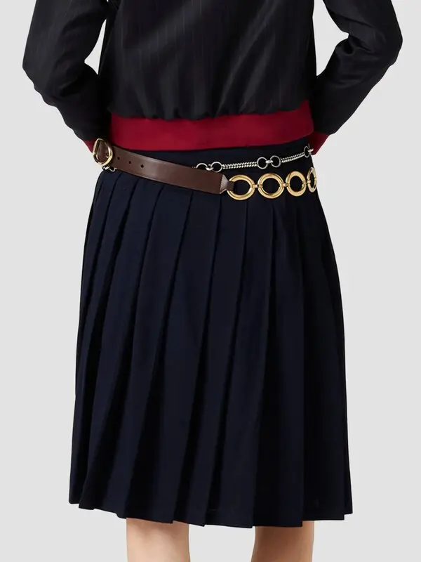 Miu Miu Pleated Gart-dyed Jersey Skirt