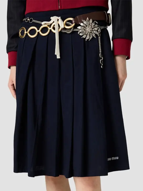Miu Miu Pleated Gart-dyed Jersey Skirt