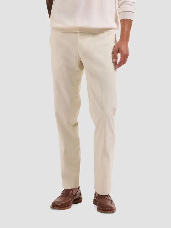 Bugatchi Stretch Cotton Corduroy Pants - Snow