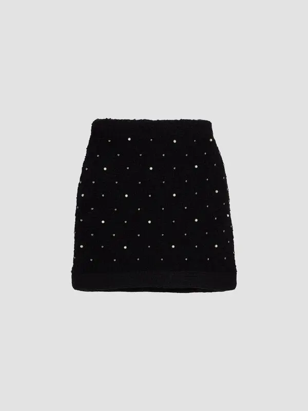 FRAME The Embellished Knit Miniskirt