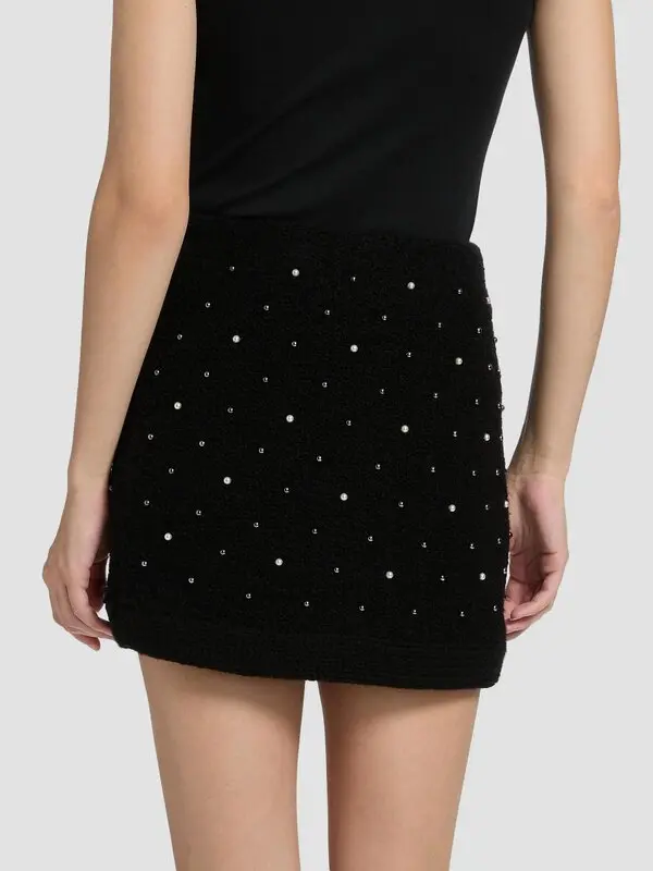 FRAME The Embellished Knit Miniskirt