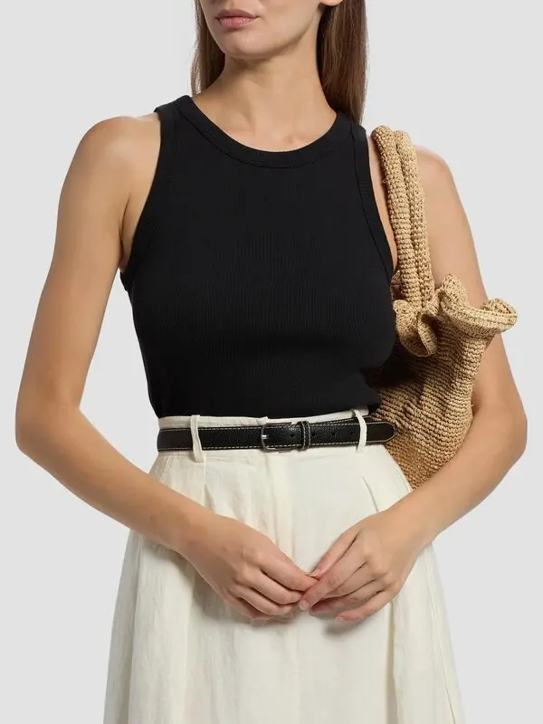 Jenni Kayne Rib-knit Cotton Tank - Black