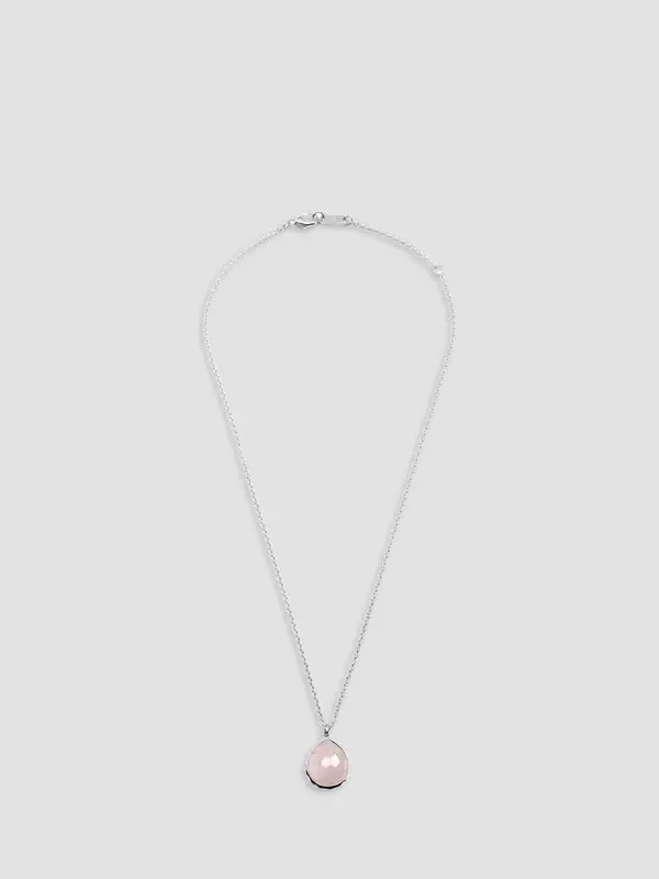 Ippolita Rock Candy Sterling Rose Quartz & Mother-of-pearl Doublet Mini Teardrop Pendant Necklace - Silver