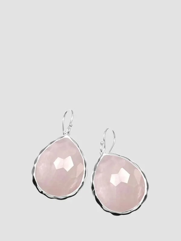 Ippolita Rock Candy Sterling Rose Quartz & Mother-of-pearl Doublet Large Teardrop Earrings - Silver