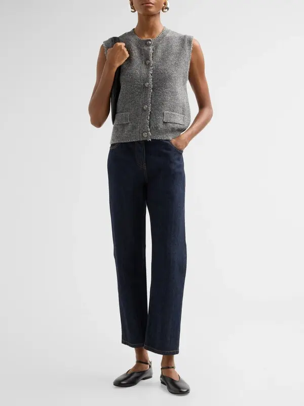 Kobi Halperin Lilah Metallic Sleeveless Cardigan