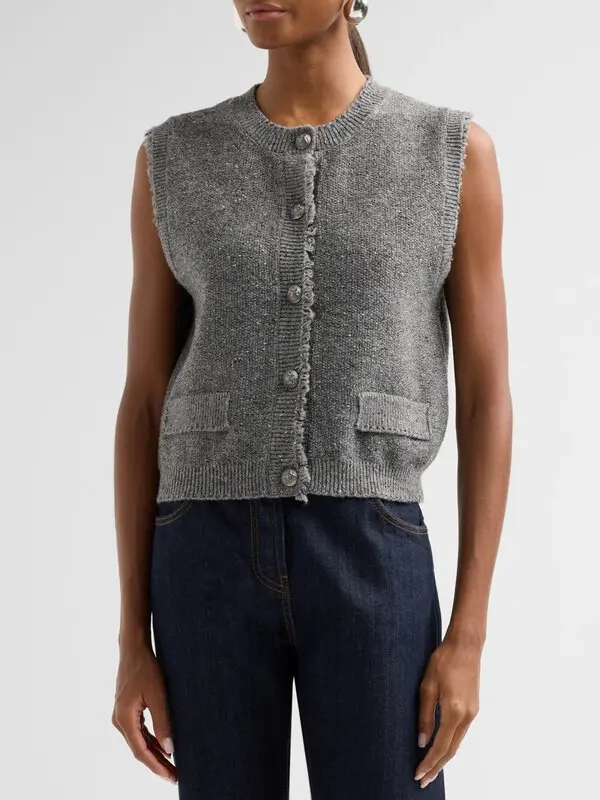 Kobi Halperin Lilah Metallic Sleeveless Cardigan