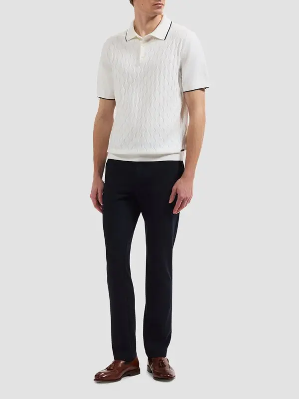 Bugatchi Argyle-stitched Polo Sweater - Chalk