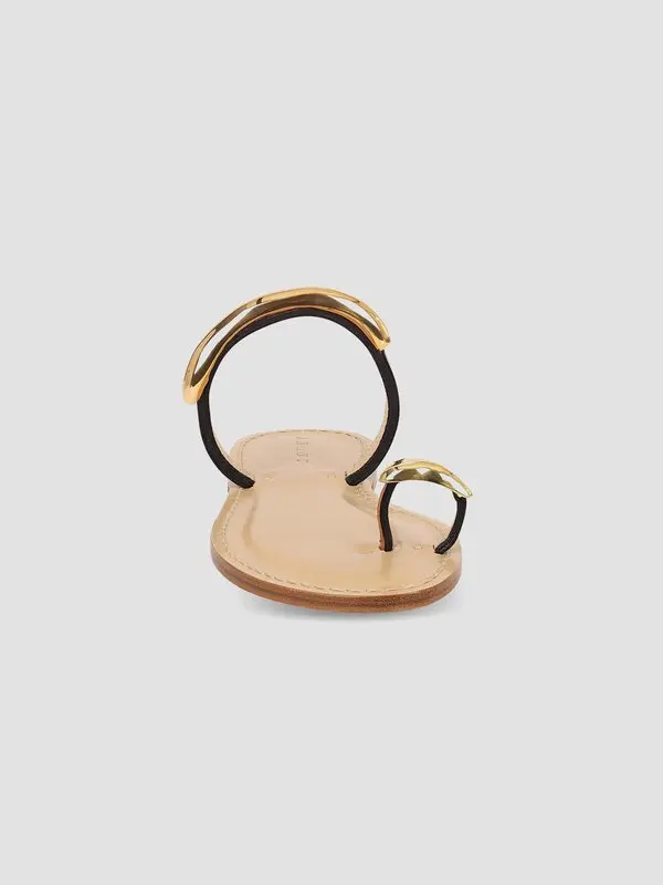 AMANU 25 The Samburu Metallic Loop Leather Sandals - Cognac