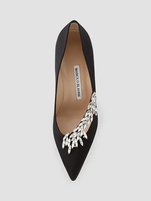 Manolo Blahnik Nadira 90mm Crystal-embellished Satin Pumps